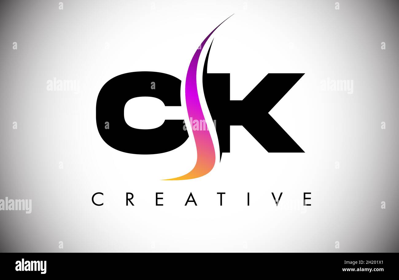 CK Letter Logo Design with Creative Shoosh and Modern Look Vector ...