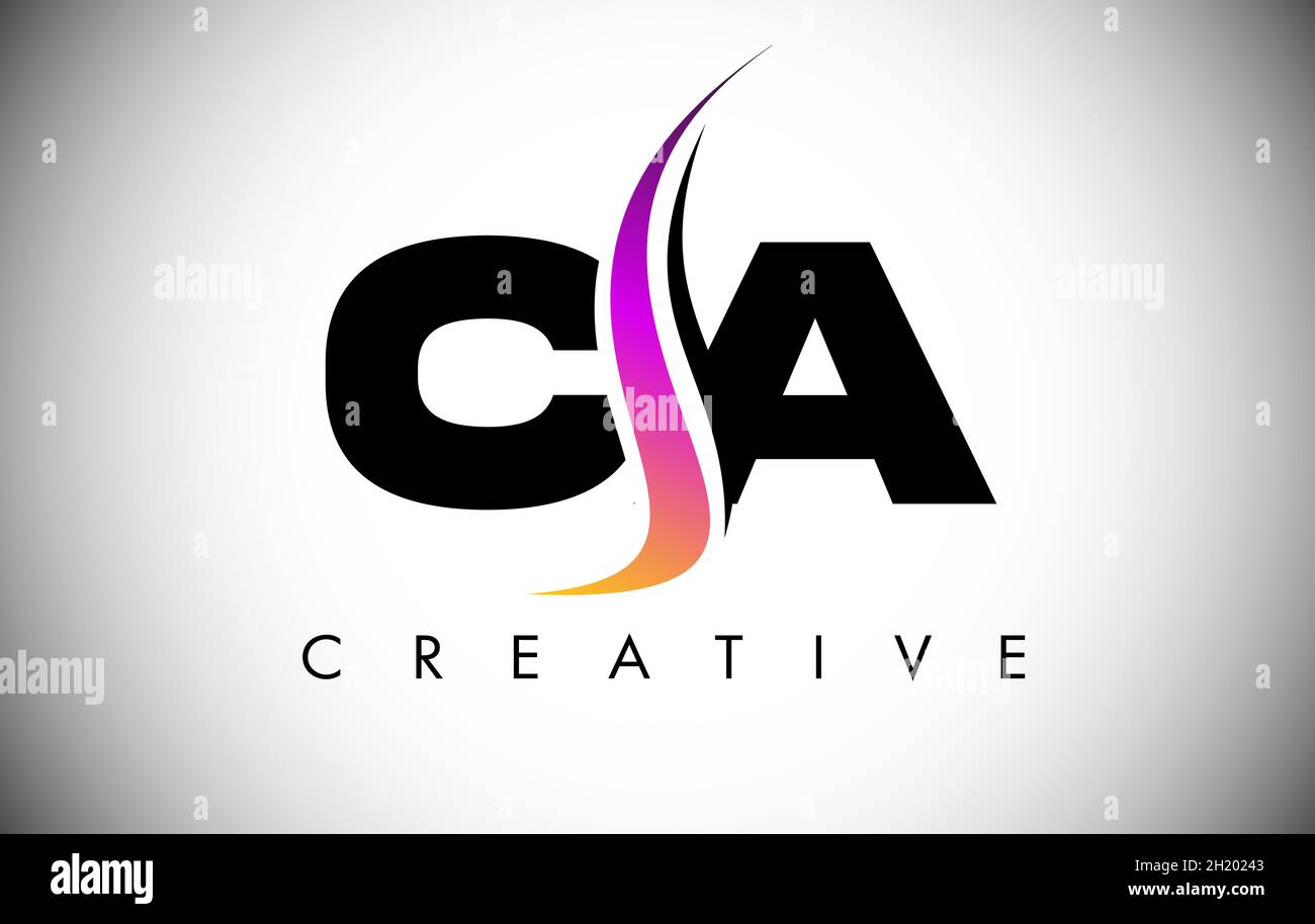 CA Letter Logo Design with Creative Shoosh and Modern Look Vector ...