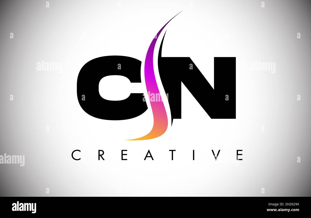 CN Letter Logo Design with Creative Shoosh and Modern Look Vector ...