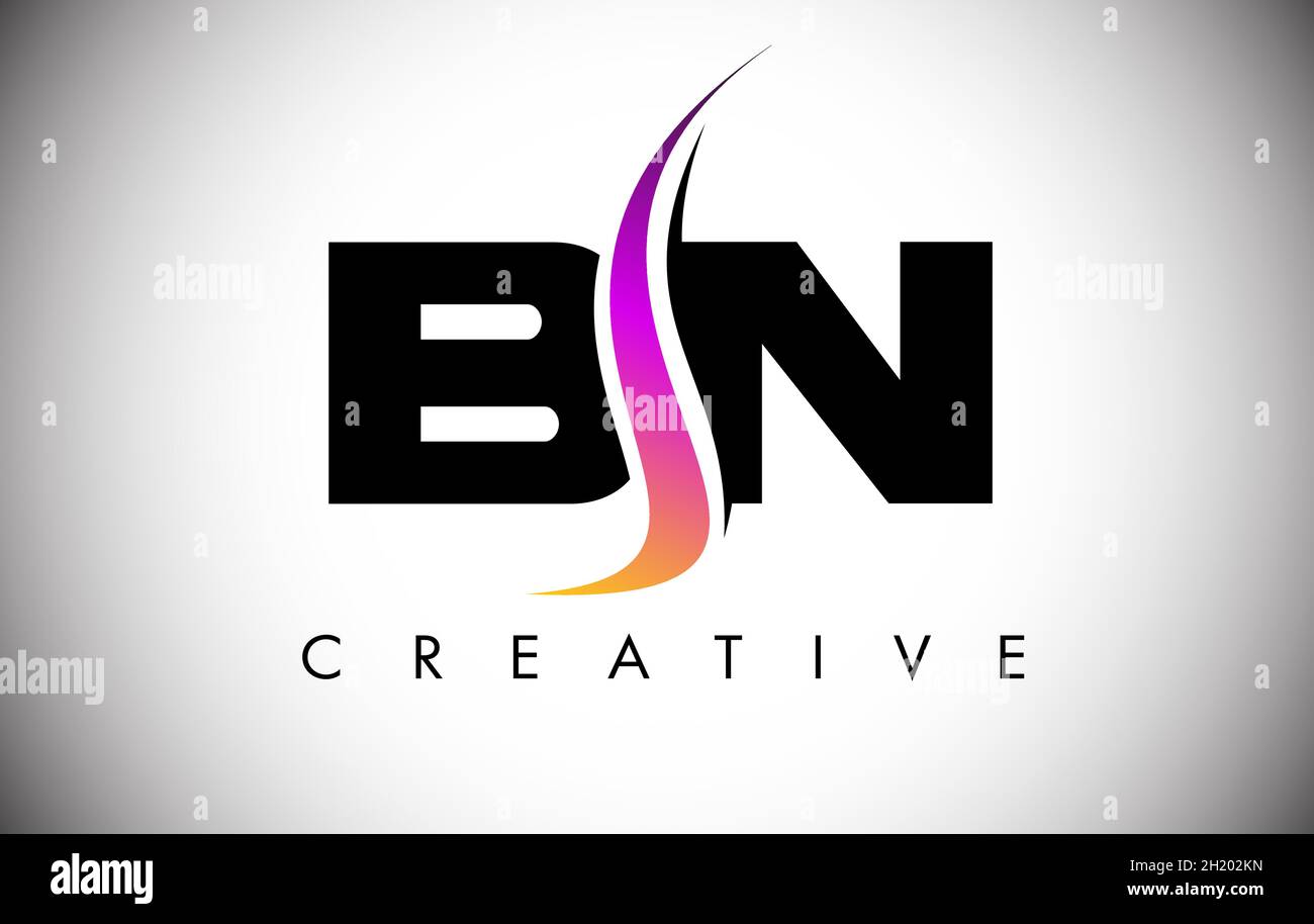 BN Letter Logo Design with Creative Shoosh and Modern Look Vector ...