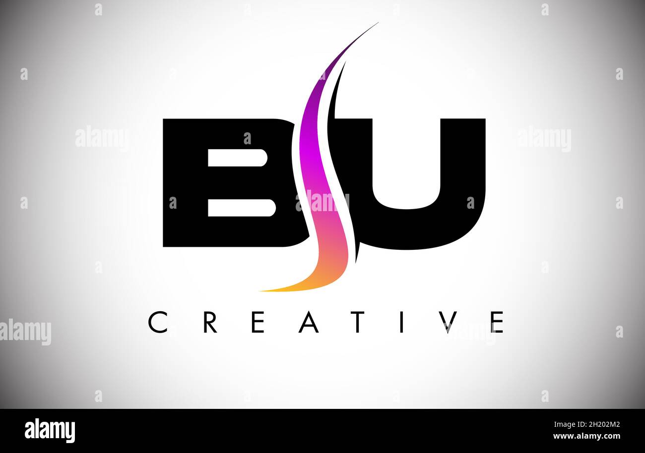 BU Letter Logo Design with Creative Shoosh and Modern Look Vector ...
