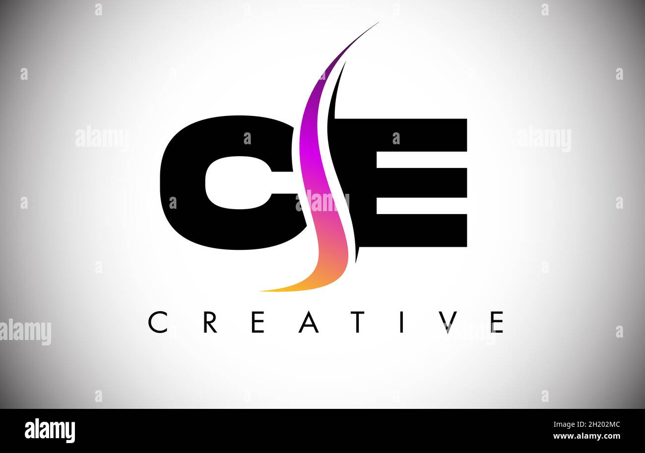 CE Letter Logo Design with Creative Shoosh and Modern Look Vector ...