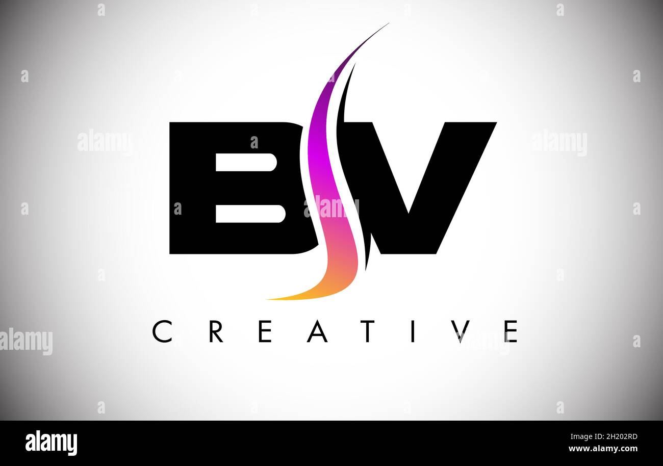 BV Letter Logo Design with Creative Shoosh and Modern Look Vector ...