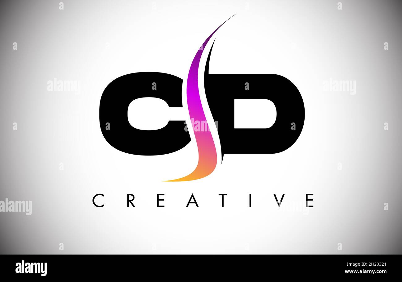 CD Letter Logo Design with Creative Shoosh and Modern Look Vector ...