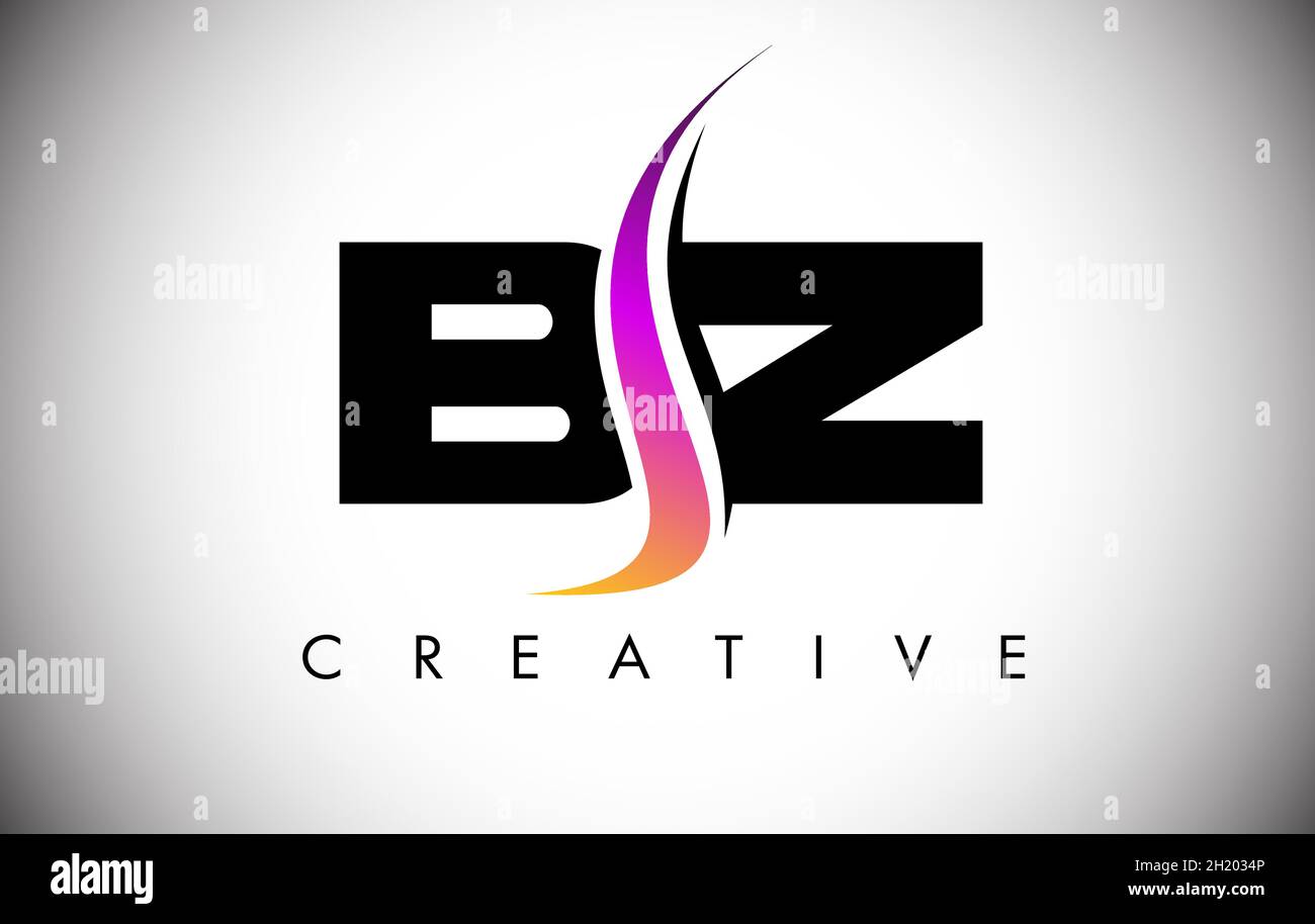 BZ Letter Logo Design with Creative Shoosh and Modern Look Vector ...