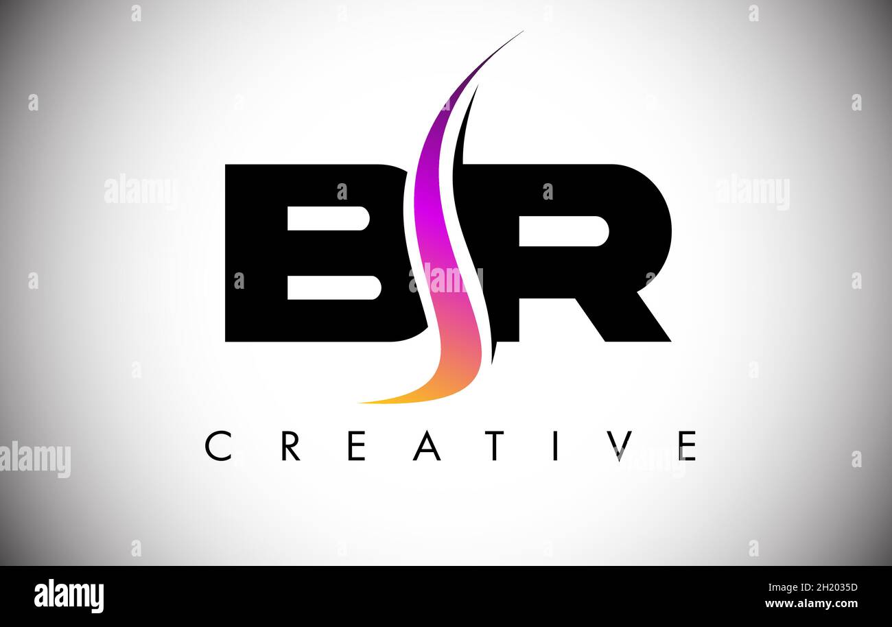 BR Letter Logo Design with Creative Shoosh and Modern Look Vector ...