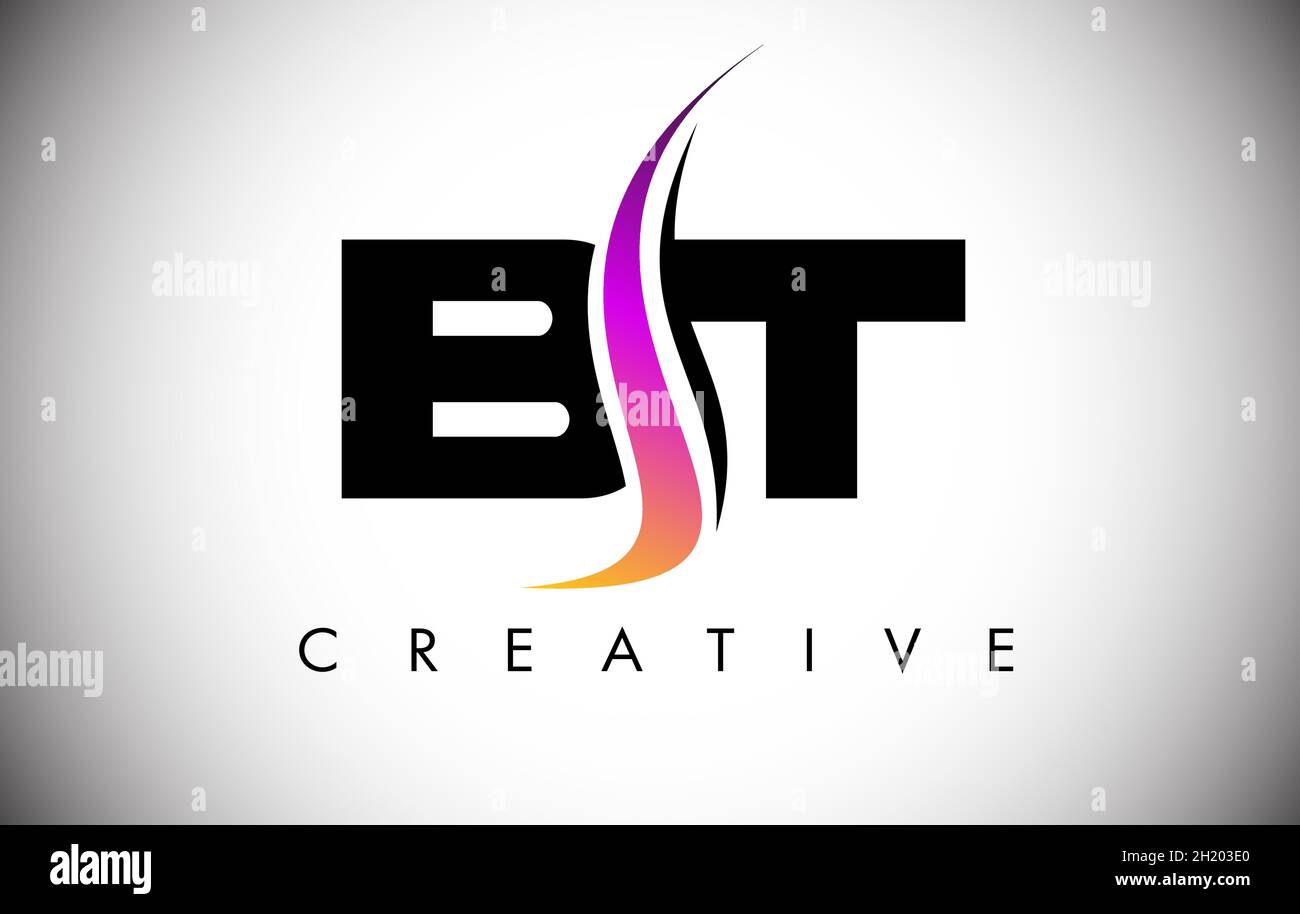 BT Letter Logo Design with Creative Shoosh and Modern Look Vector ...