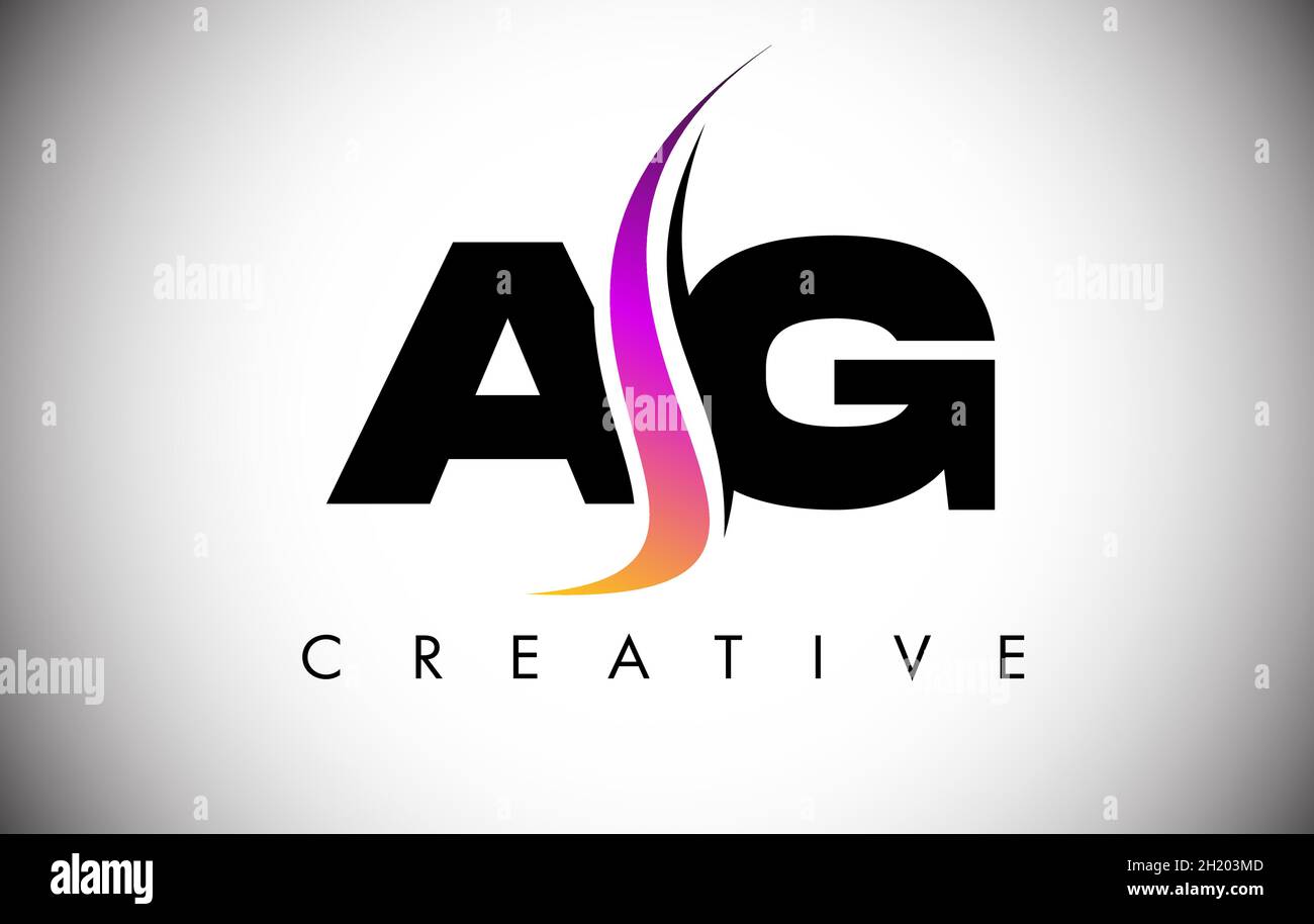 AG Letter Logo Design with Creative Shoosh and Modern Look Vector ...