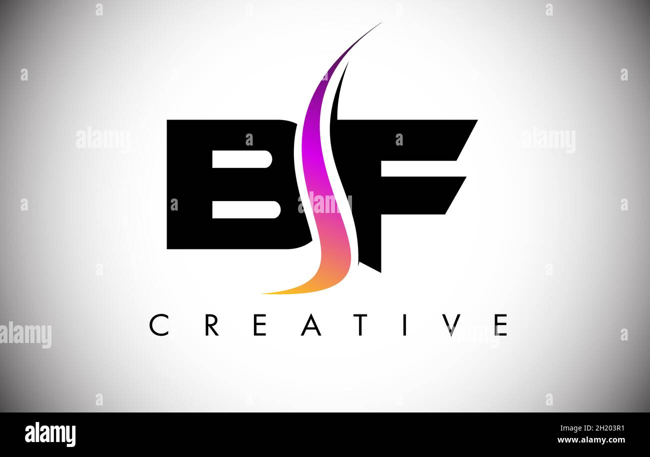 BF Letter Logo Design with Creative Shoosh and Modern Look Vector ...