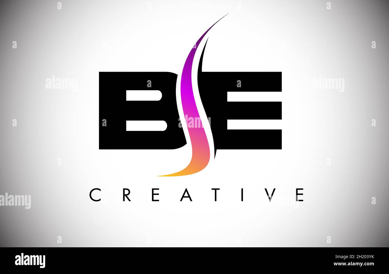 BE Letter Logo Design with Creative Shoosh and Modern Look Vector ...