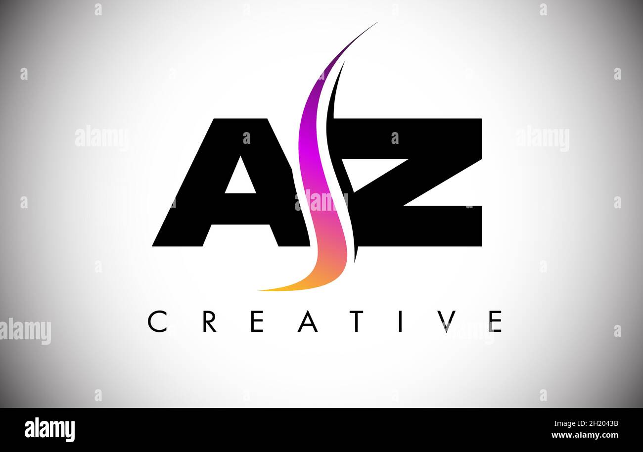 AZ Letter Logo Design with Creative Shoosh and Modern Look Vector ...