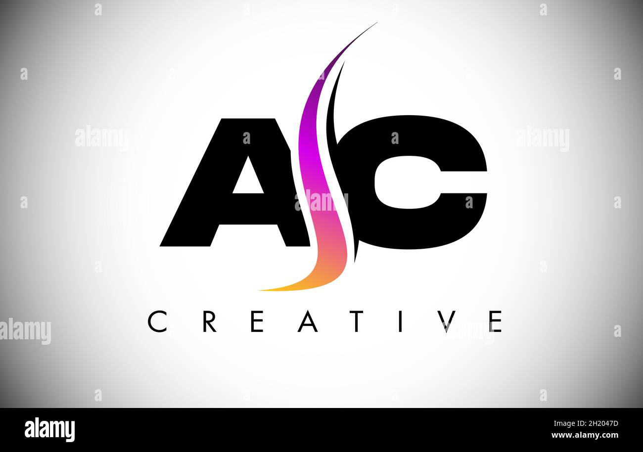 AC Letter Logo Design with Creative Shoosh and Modern Look Vector ...