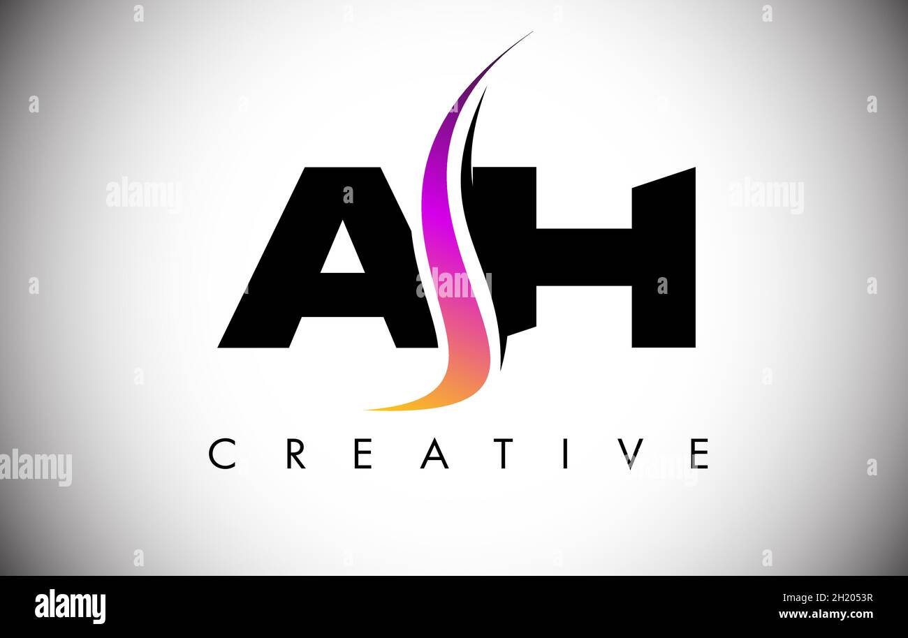 AH Letter Logo Design with Creative Shoosh and Modern Look Vector ...