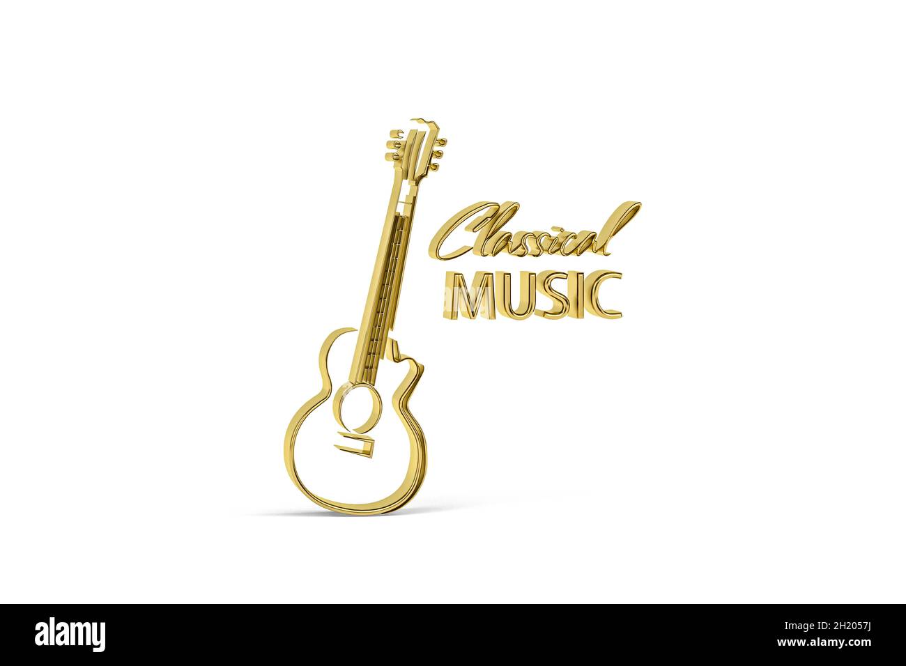 Golden 3d classical music icon isolated on white background - 3d render ...