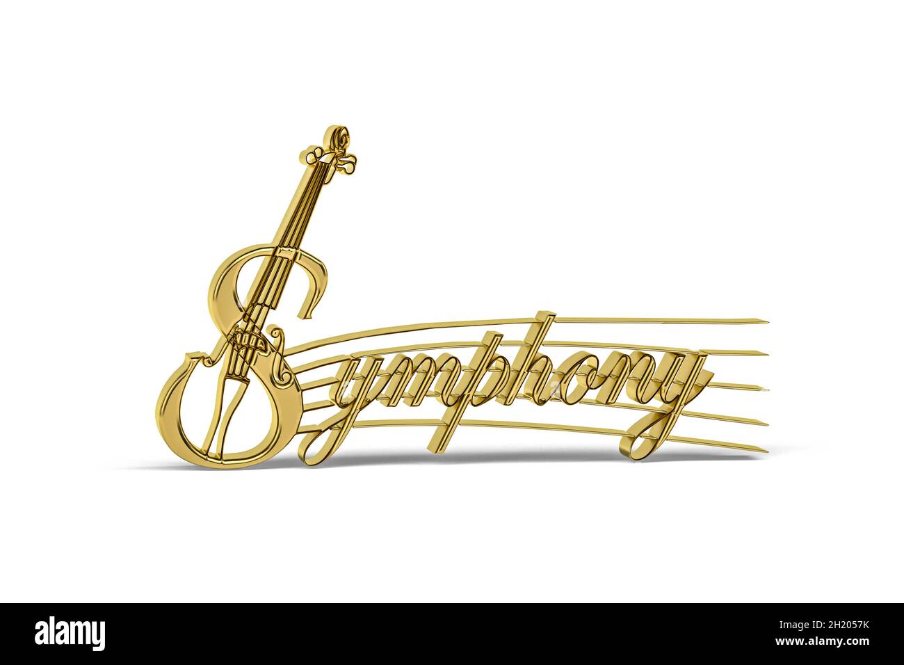Golden 3d classical music icon isolated on white background - 3d render ...