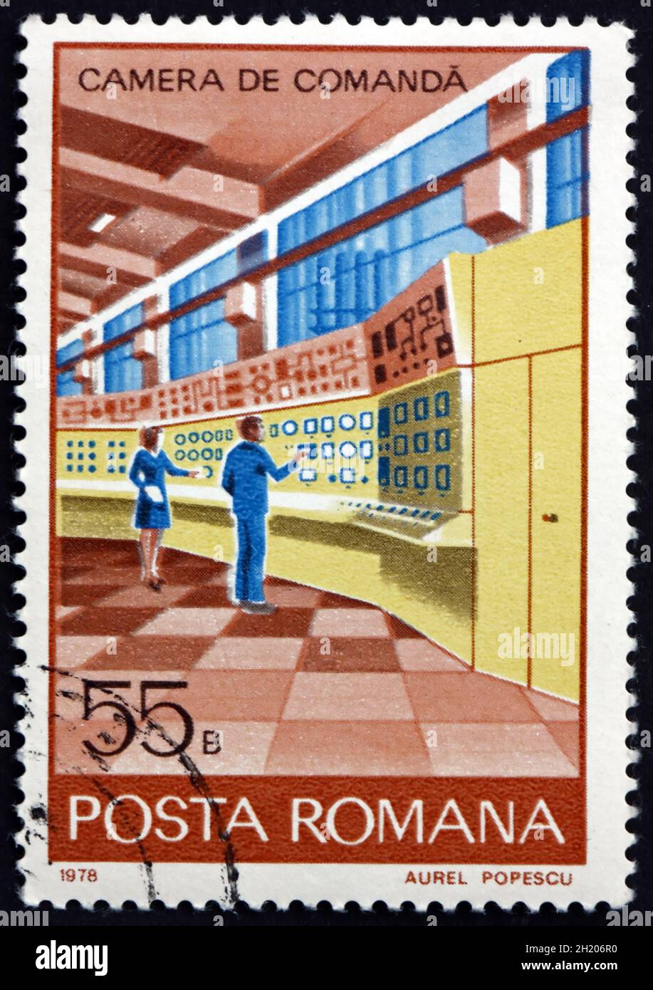 ROMANIA - CIRCA 1978: a stamp printed in Romania shows Computer Center ...