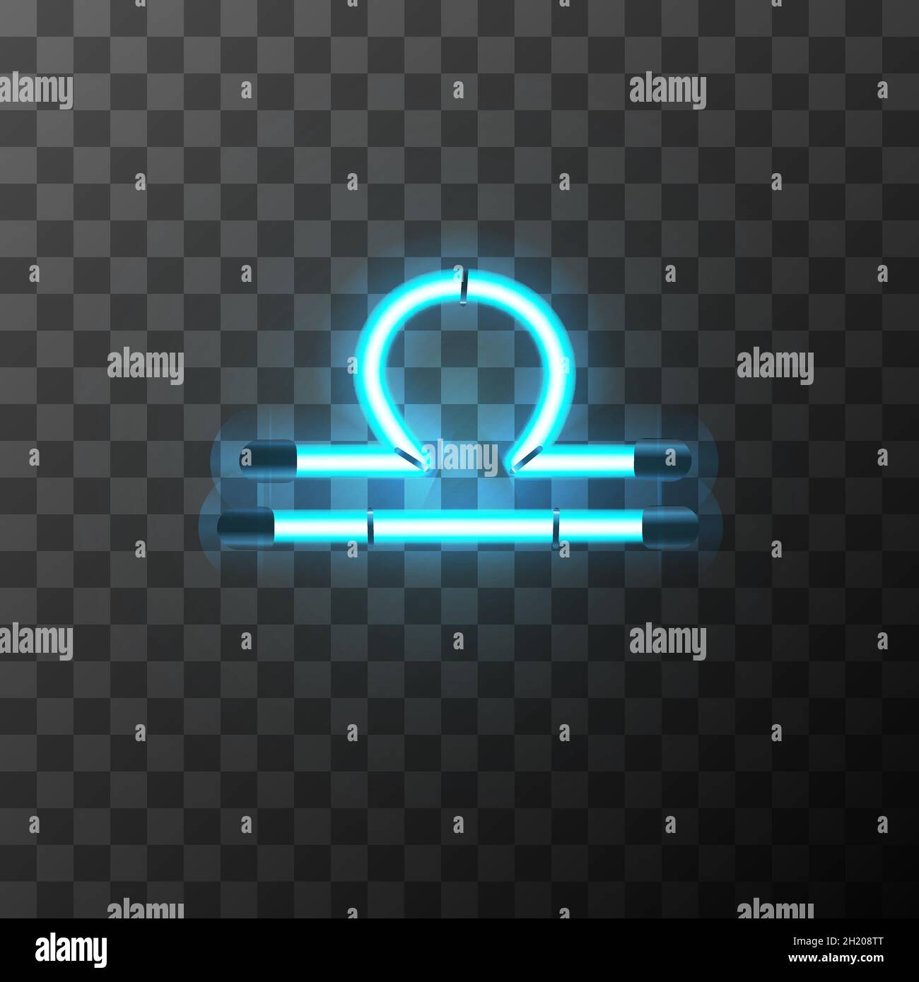 Libra bright blue neon zodiac sign, star sign for astrology horoscope ...
