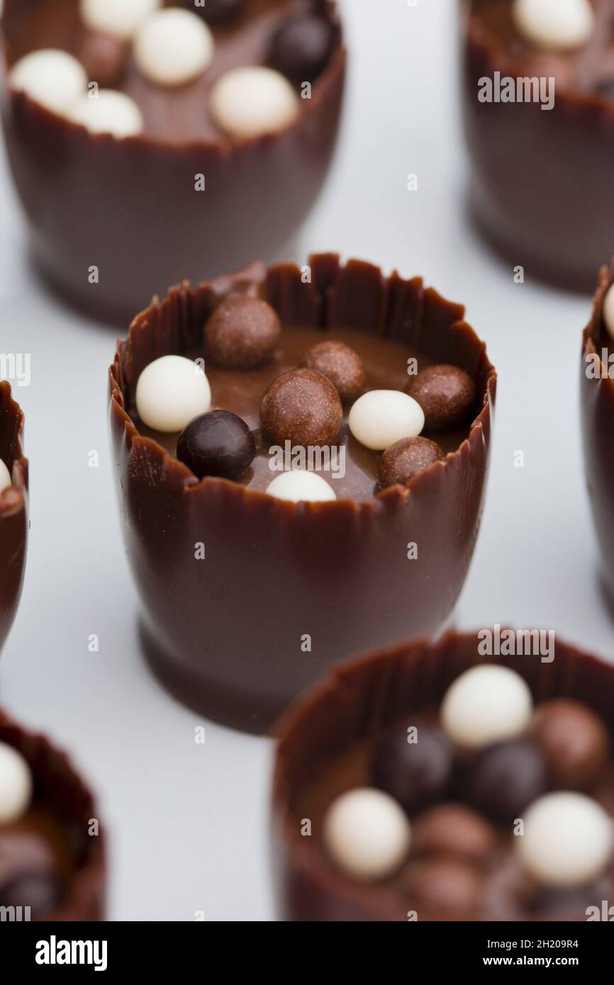 Chocolate truffles with crispy balls Stock Photo - Alamy