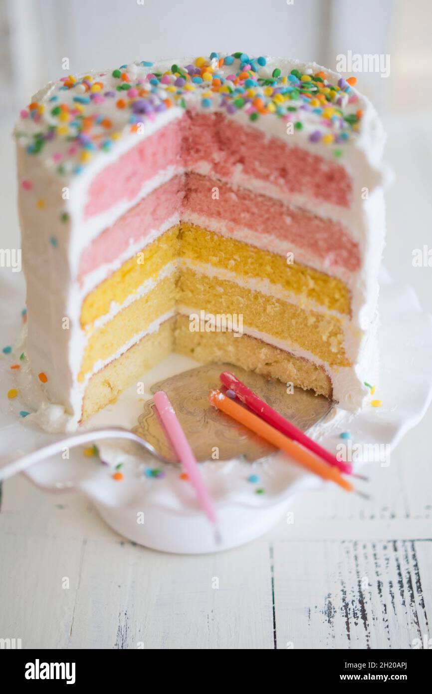 Colorful Layer Cake Stock Photo - Alamy