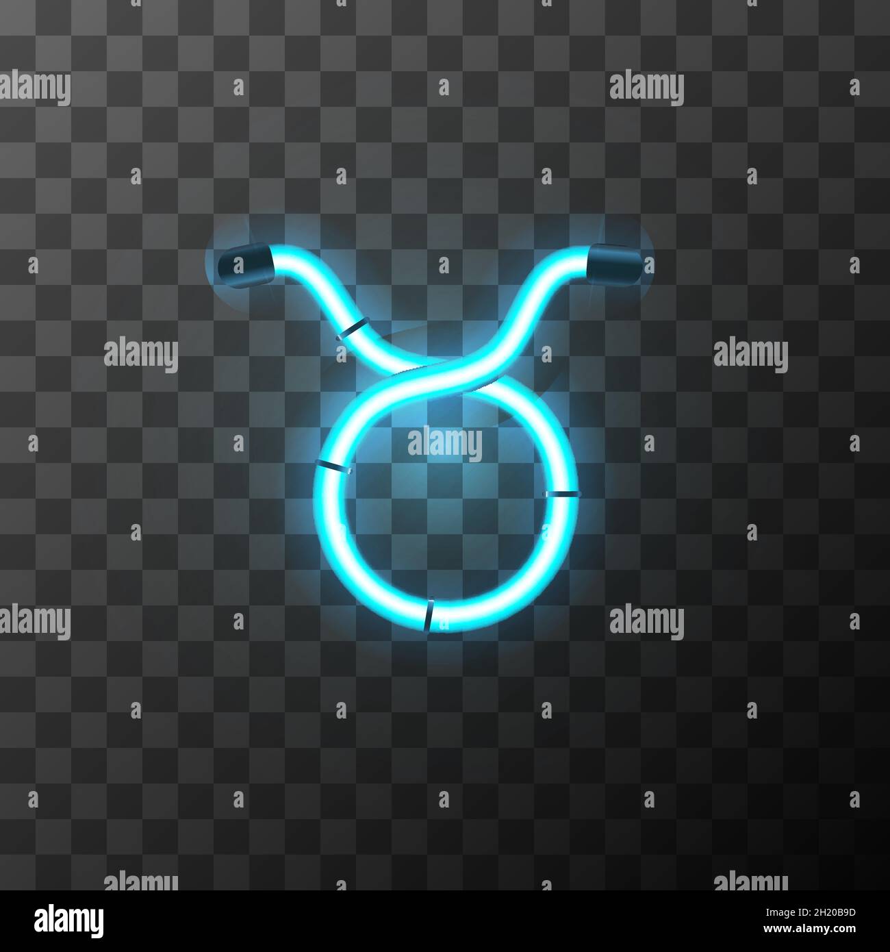 Taurus bright blue neon zodiac sign, star sign for astrology horoscope ...
