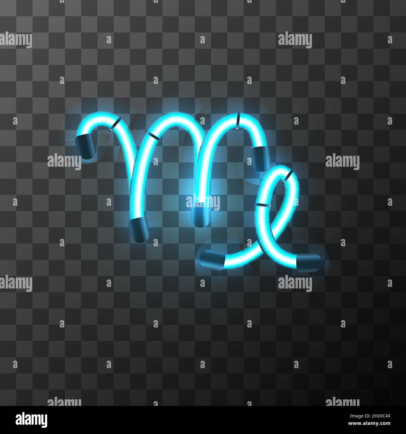 Virgo bright blue neon zodiac sign, star sign for astrology horoscope ...