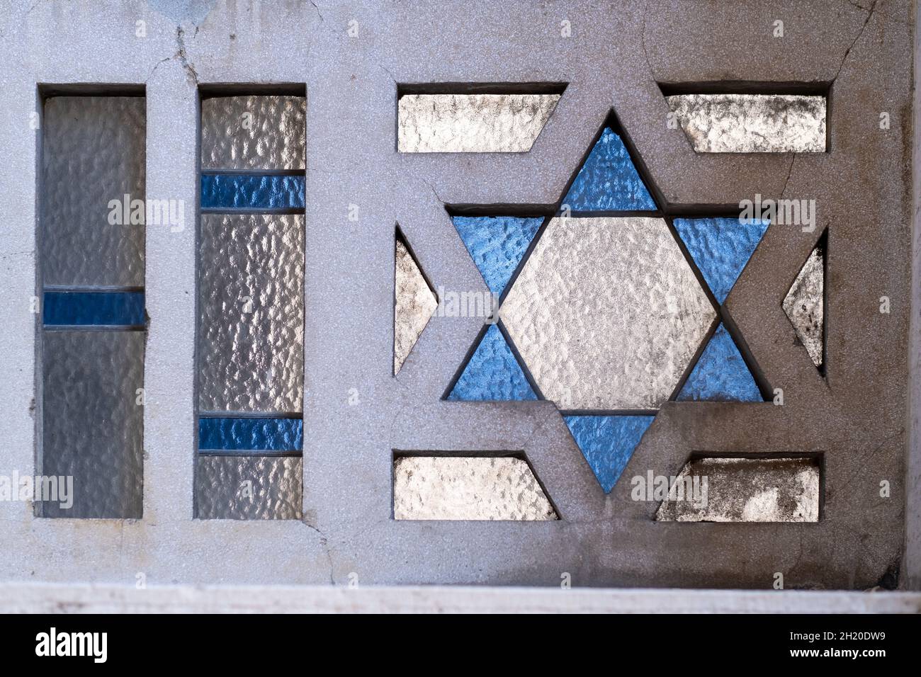 A Star of David stained glass window Stock Photo - Alamy