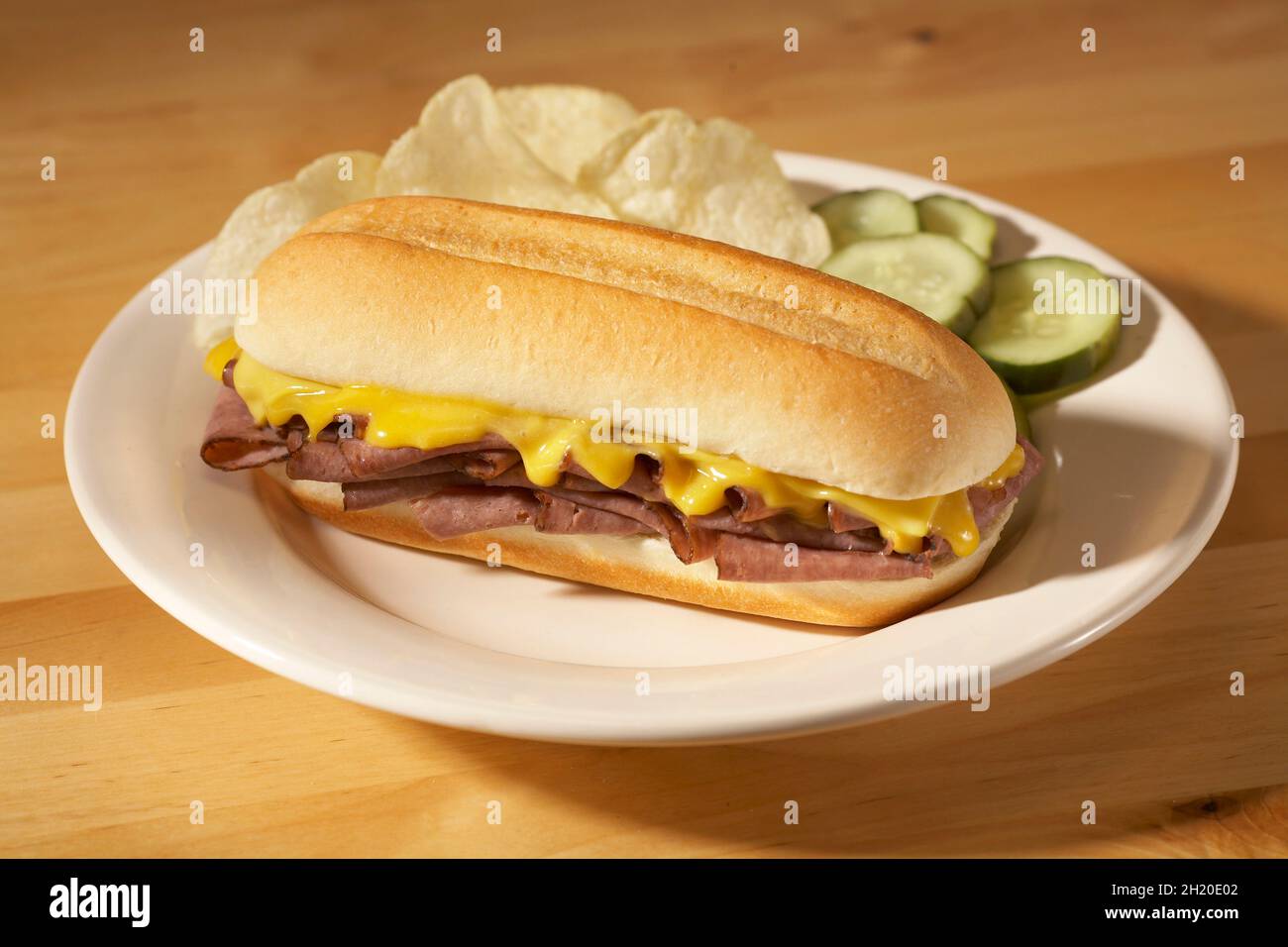 Po boy sandwich with pastrami and cheese (USA Stock Photo - Alamy