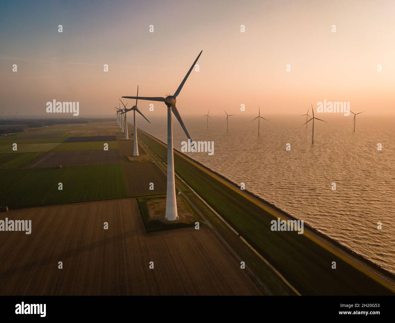 Windmills for electric power production Netherlands Flevoland, Wind ...