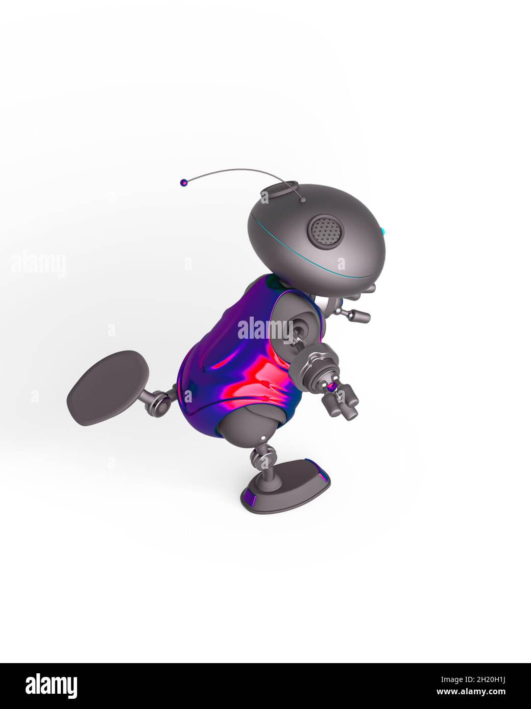 mini bot is speeding up in white background isometric view, 3d ...