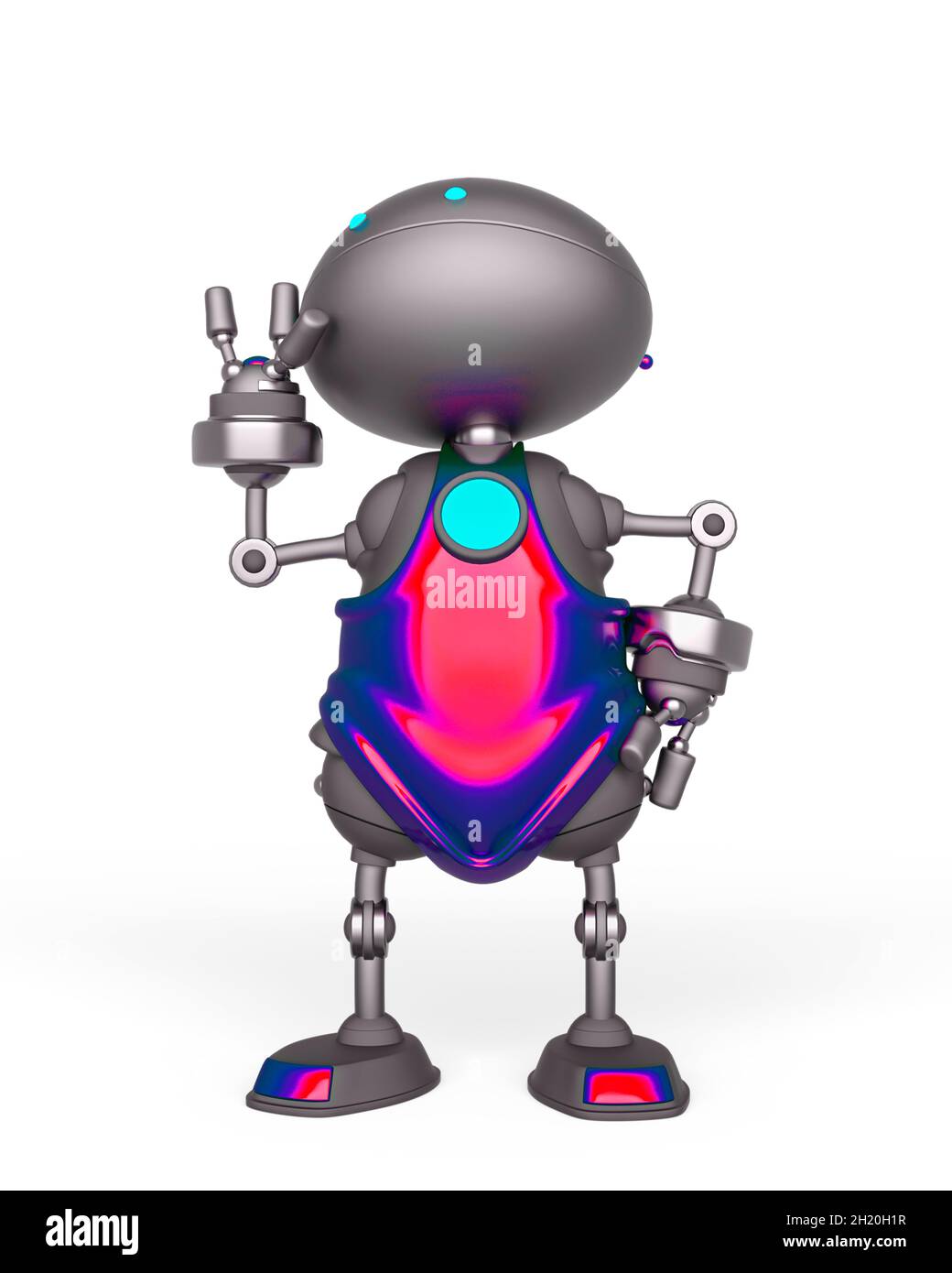 mini bot is thinking about in white background, 3d illustration Stock ...