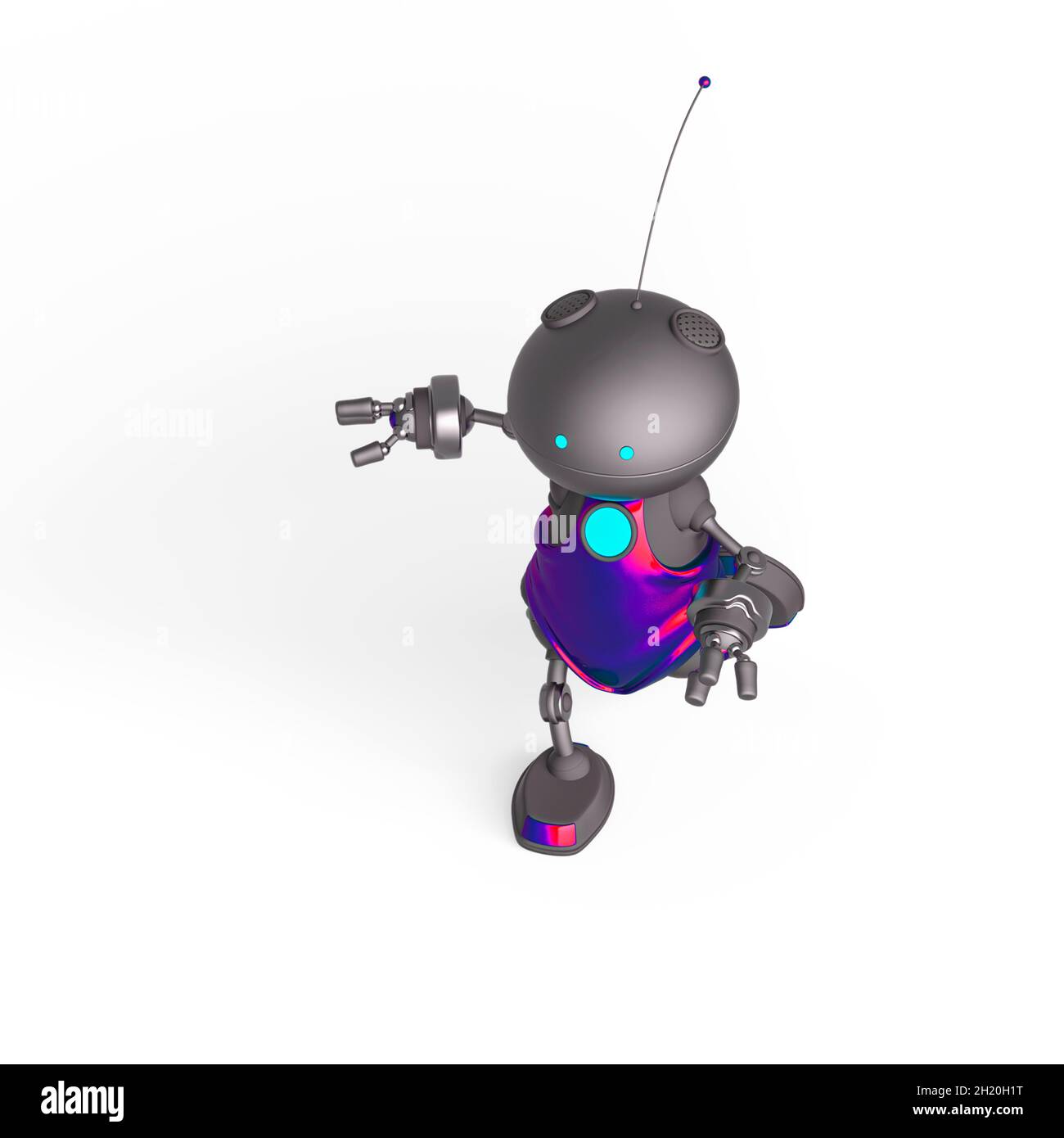 mini bot is running in white background isometric view, 3d illustration ...