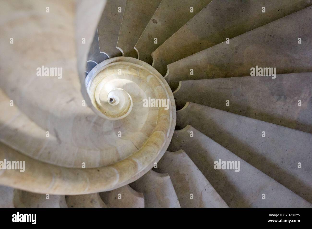 A spiral stone stair case forming interesting pattern Stock Photo - Alamy