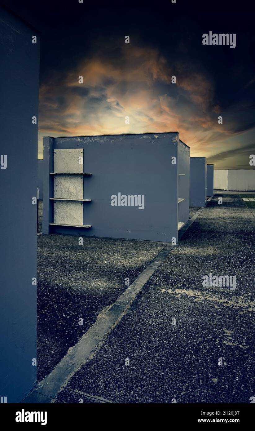 Detail of new construction for tombs, modern cemetery Stock Photo - Alamy