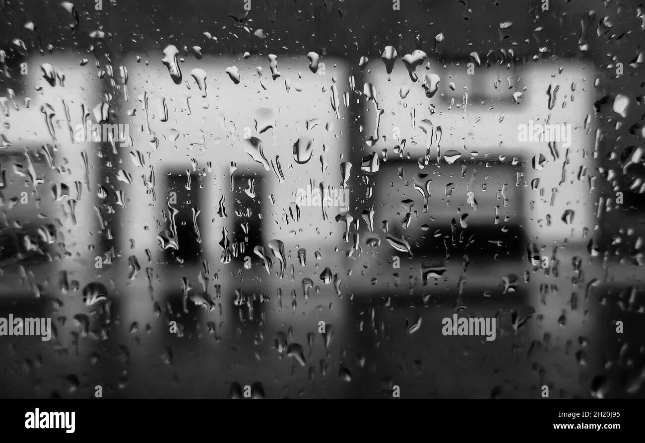 Detail of rainy and cold day in winter, water and storm Stock Photo - Alamy