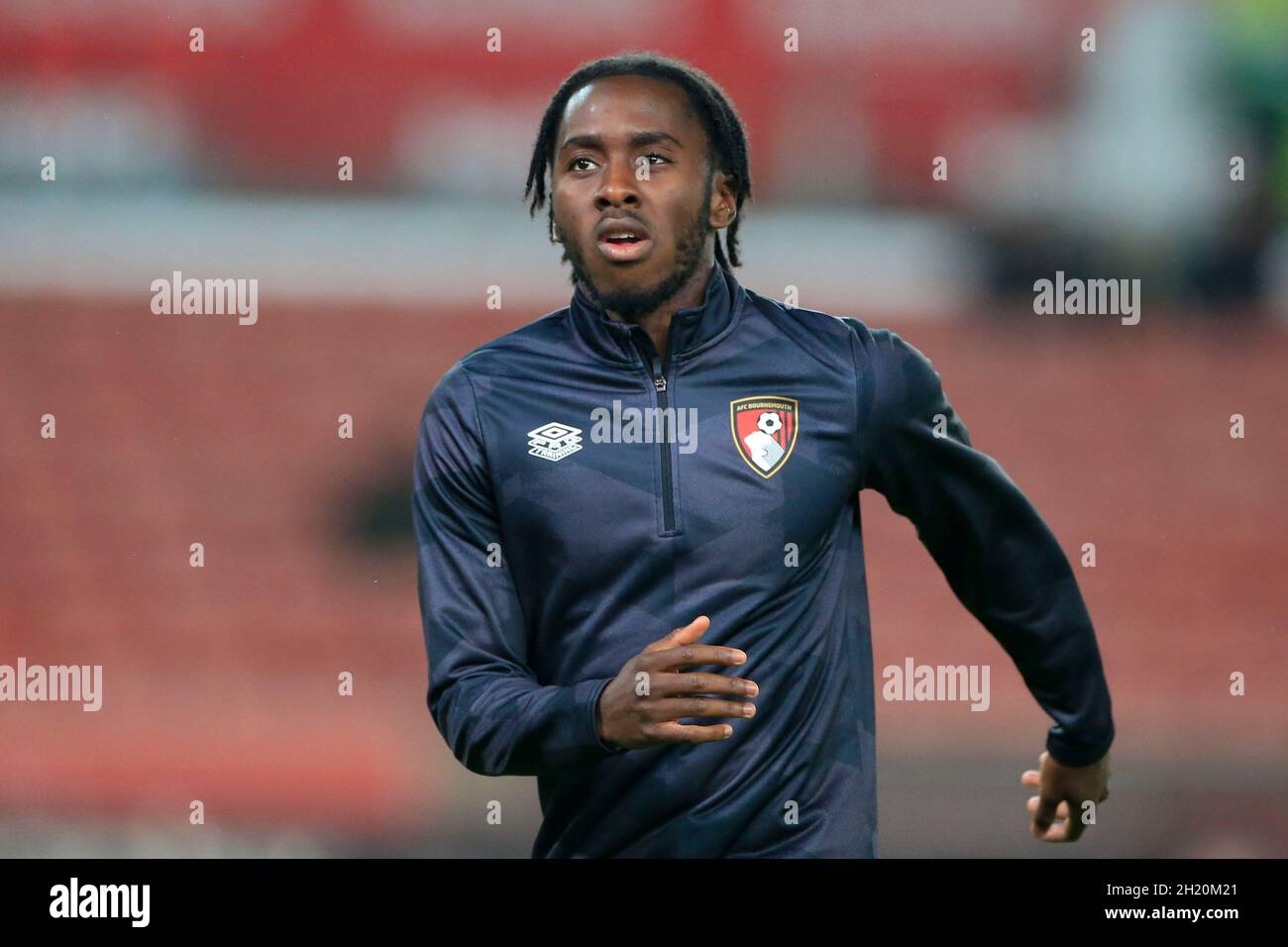 Jordan Zemura #33 of Bournemouth during the warm up for the game Stock ...
