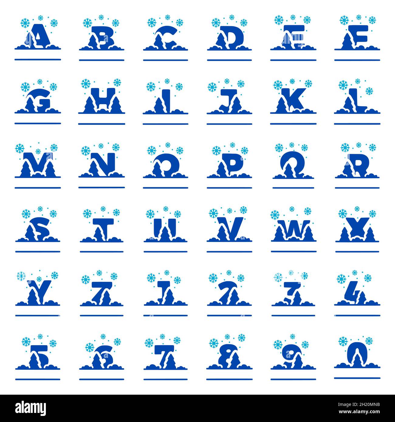 A set of personalized monograms, letters, numbers in the form of a ...