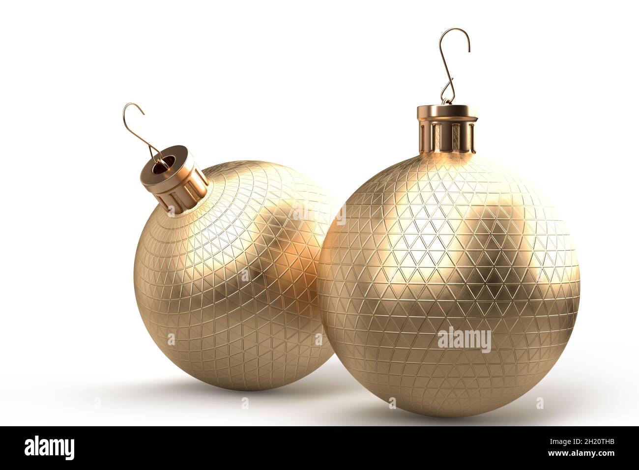 Pair of decorative Christmas balls. Isolated. 3D Rendering Stock Photo ...