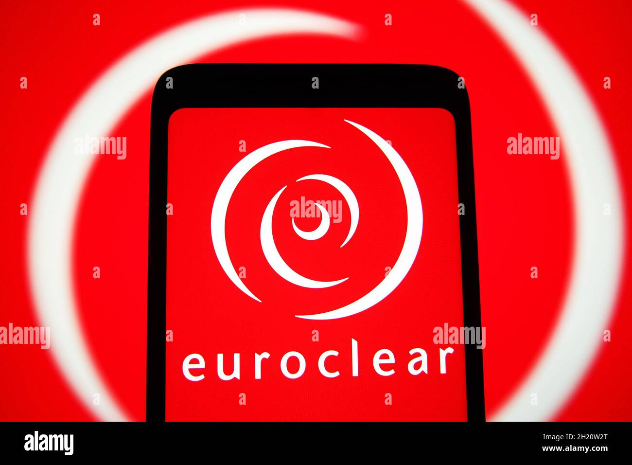 In this photo illustration, Euroclear logo seen displayed on a ...