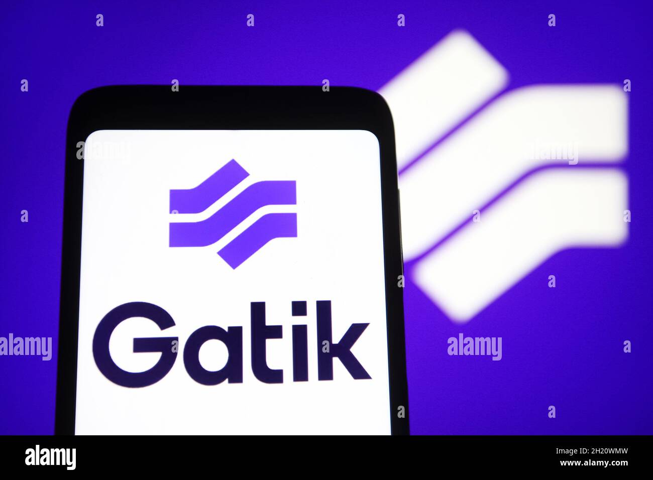 Ukraine. 19th Oct, 2021. In this photo illustration, Gatik logo seen displayed on a smartphone ...