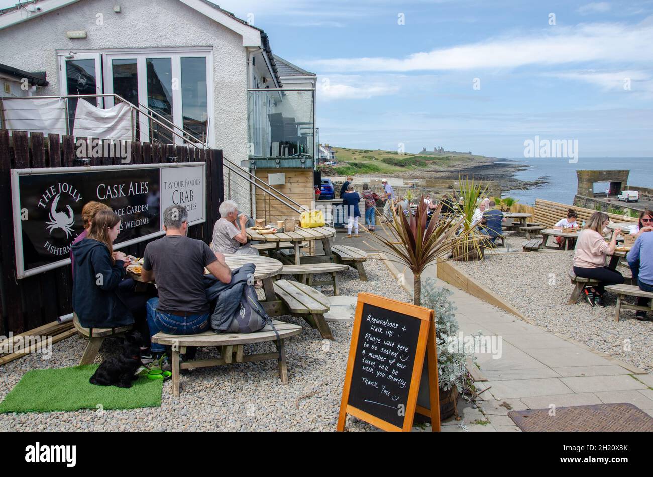 The Jolly Fisherman pub and restaurant in Craster, Northumberland, UK ...