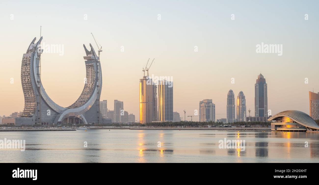 Lusail, Qatar- 19 October 2021: The beautiful newly developing city ...