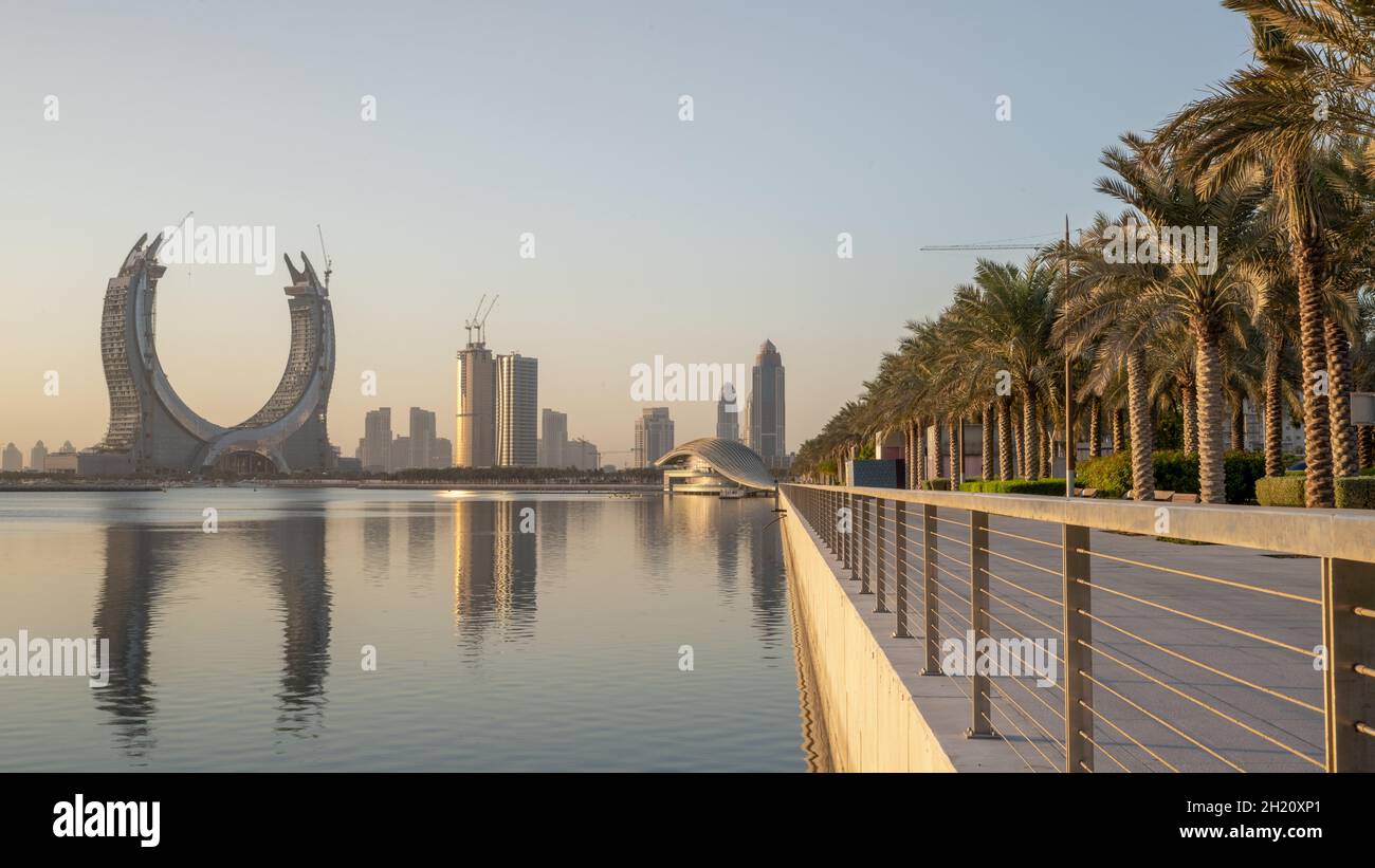 Lusail, Qatar- 19 October 2021: The beautiful newly developing city ...