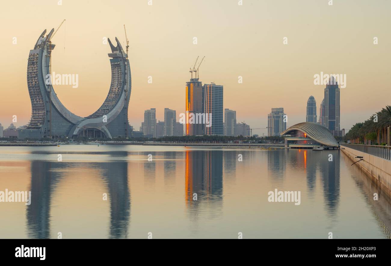 Lusail, Qatar- 19 October 2021: The beautiful newly developing city ...