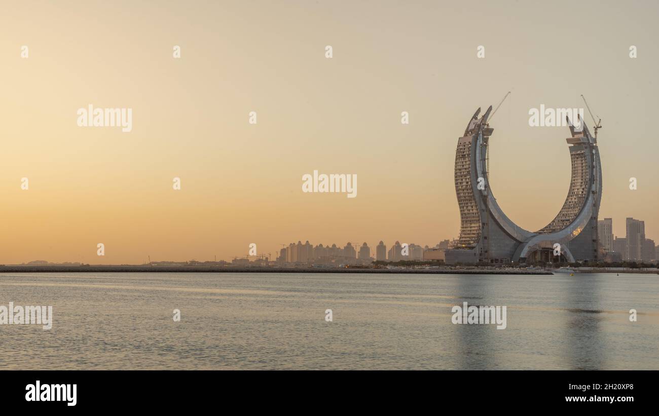 Lusail, Qatar- 19 October 2021: The beautiful newly developing city ...