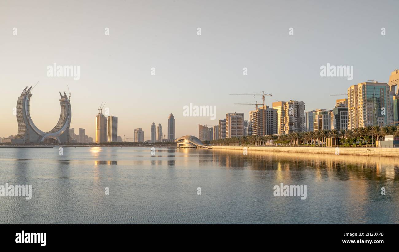 Lusail, Qatar- 19 October 2021: The beautiful newly developing city ...