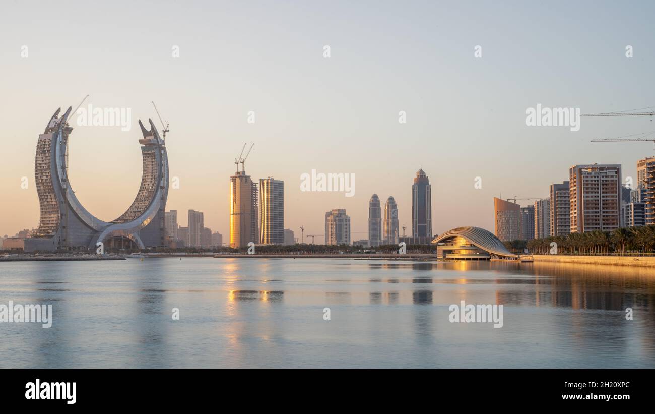 Lusail, Qatar- 19 October 2021: The beautiful newly developing city ...