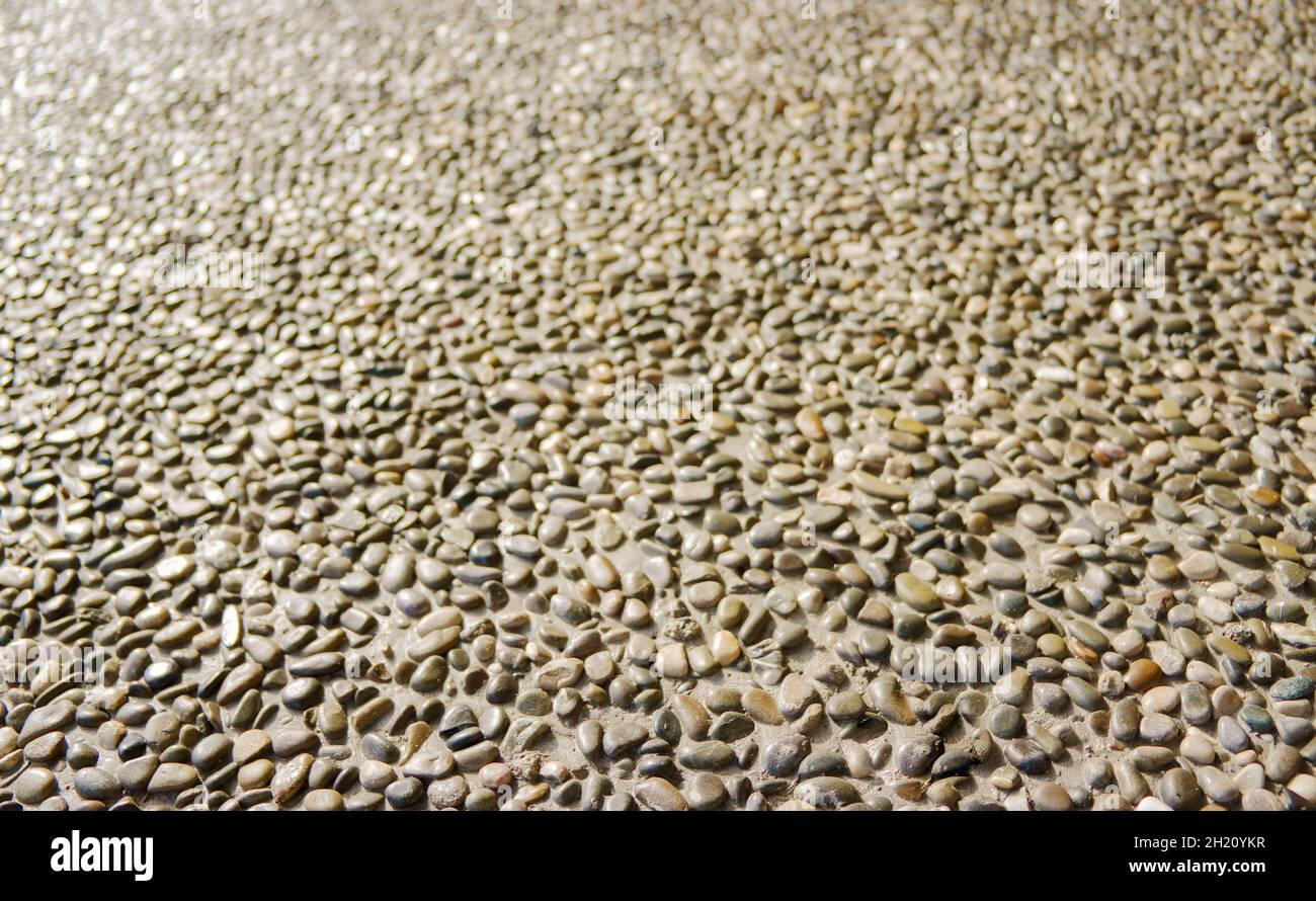 Large square of natural cobblestone old stone. Beautiful background ...