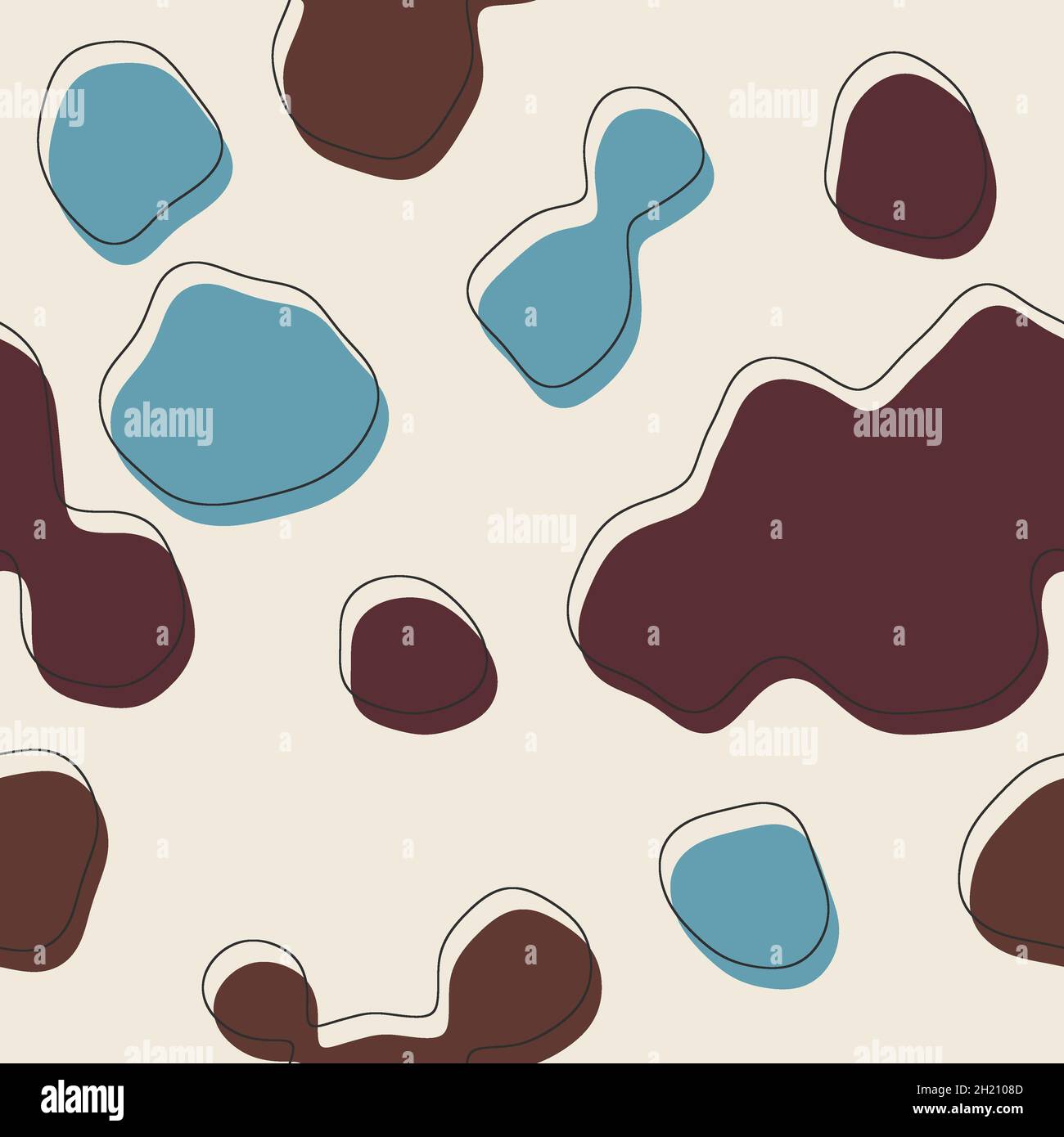 Seamless abstract organic blog shapes in various colors with offset ...