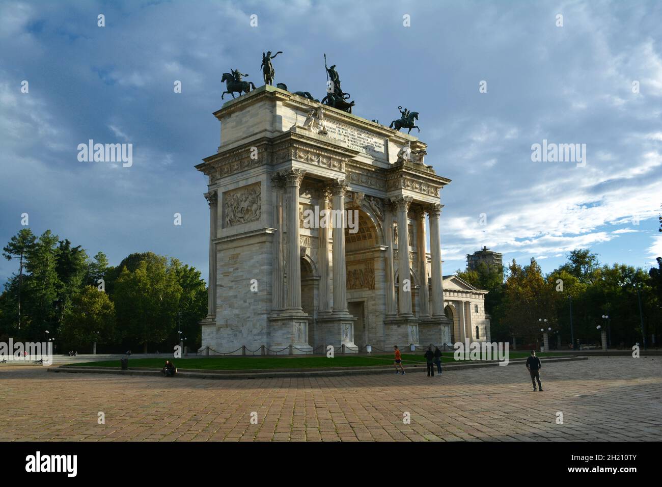 Triumphal arch Arco della Pace (Arch of Peace) in Porta Sempione ...
