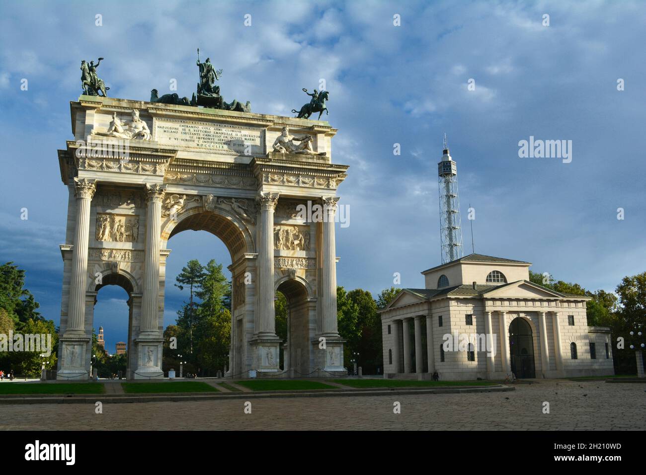 Triumphal arch Arco della Pace (Arch of Peace) in Porta Sempione ...